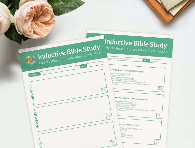 Inductive Bible Study Worksheet Template Bundle, Printable Bible Study ...