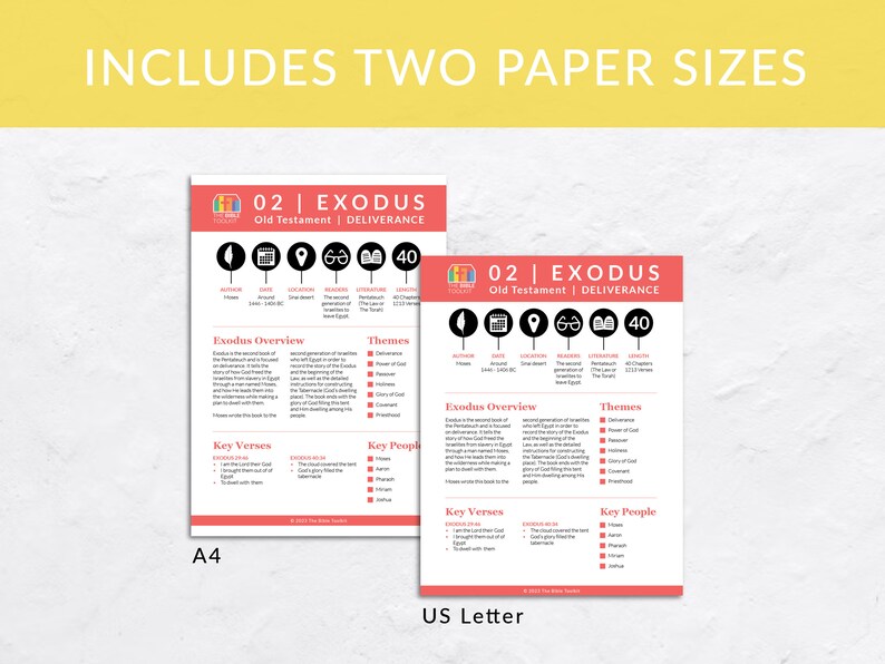 Exodus Printable Bible Cheat Sheets, Old Testament Breakdowns Books of ...