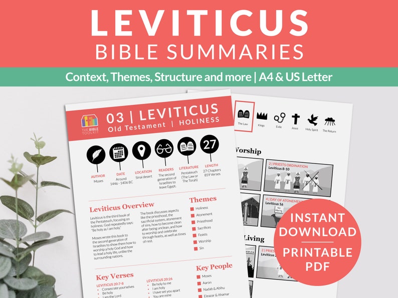 Leviticus Printable Bible Breakdown, Old Testament Cheat Sheets, Books ...