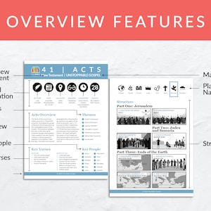 Acts Bible Book Summary Printable New Testament Bible Study Guide ...