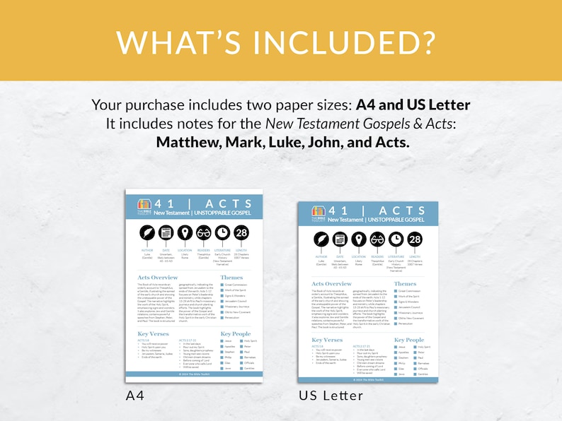 Books of the Bible Summaries Gospels and Acts Bundle Printable ...