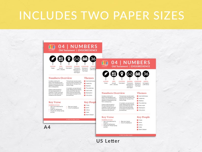 Numbers Printable Bible Breakdown, Old Testament Summaries, Books of ...
