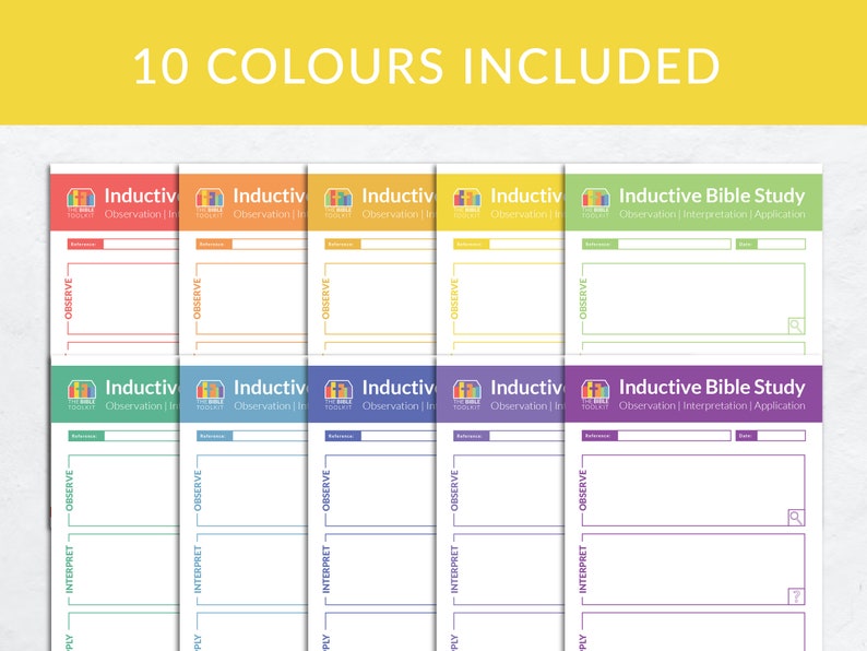 Inductive Bible Study Worksheet Template Bundle, Printable Bible Study ...