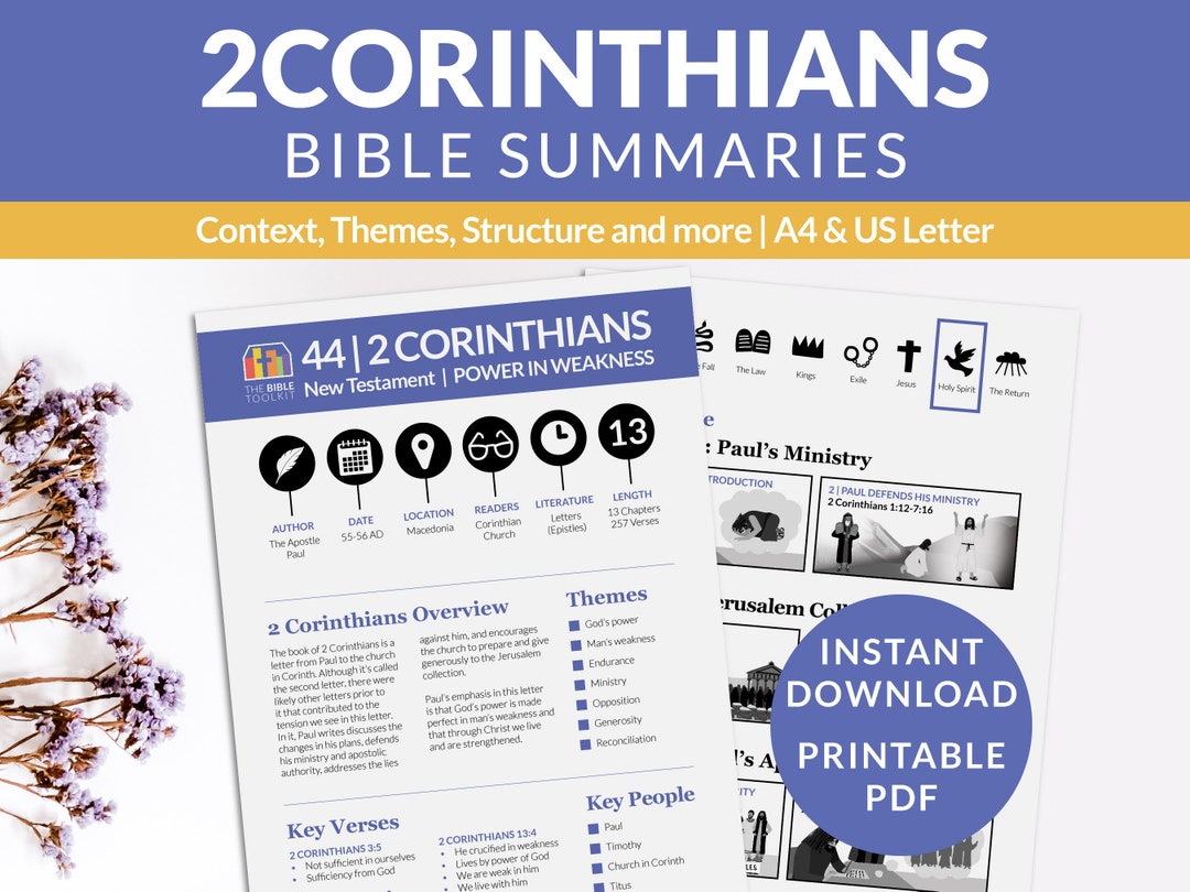 2 Corinthians Bible Breakdown Printable New Testament Resource ...