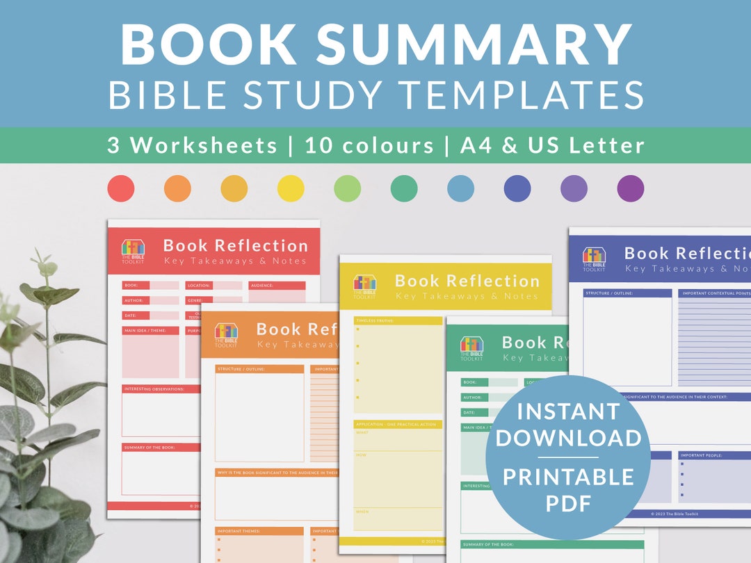 Bible Book Summary Template Scripture Writing Bundle Daily Devotional ...