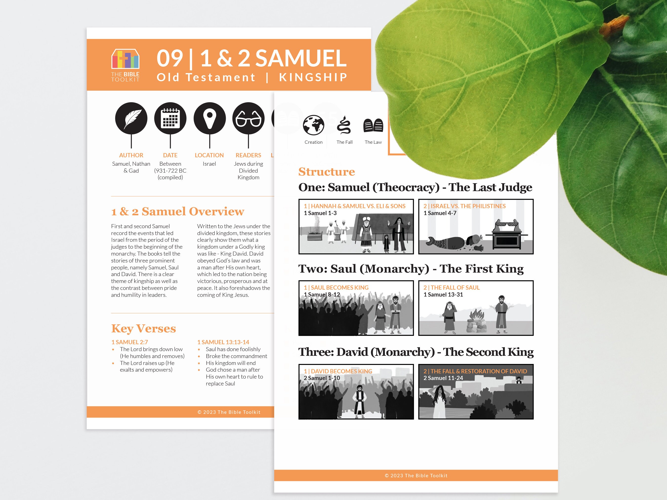1 & 2 Samuel Printable Bible Cheat Sheet, Old Testament Summaries ...