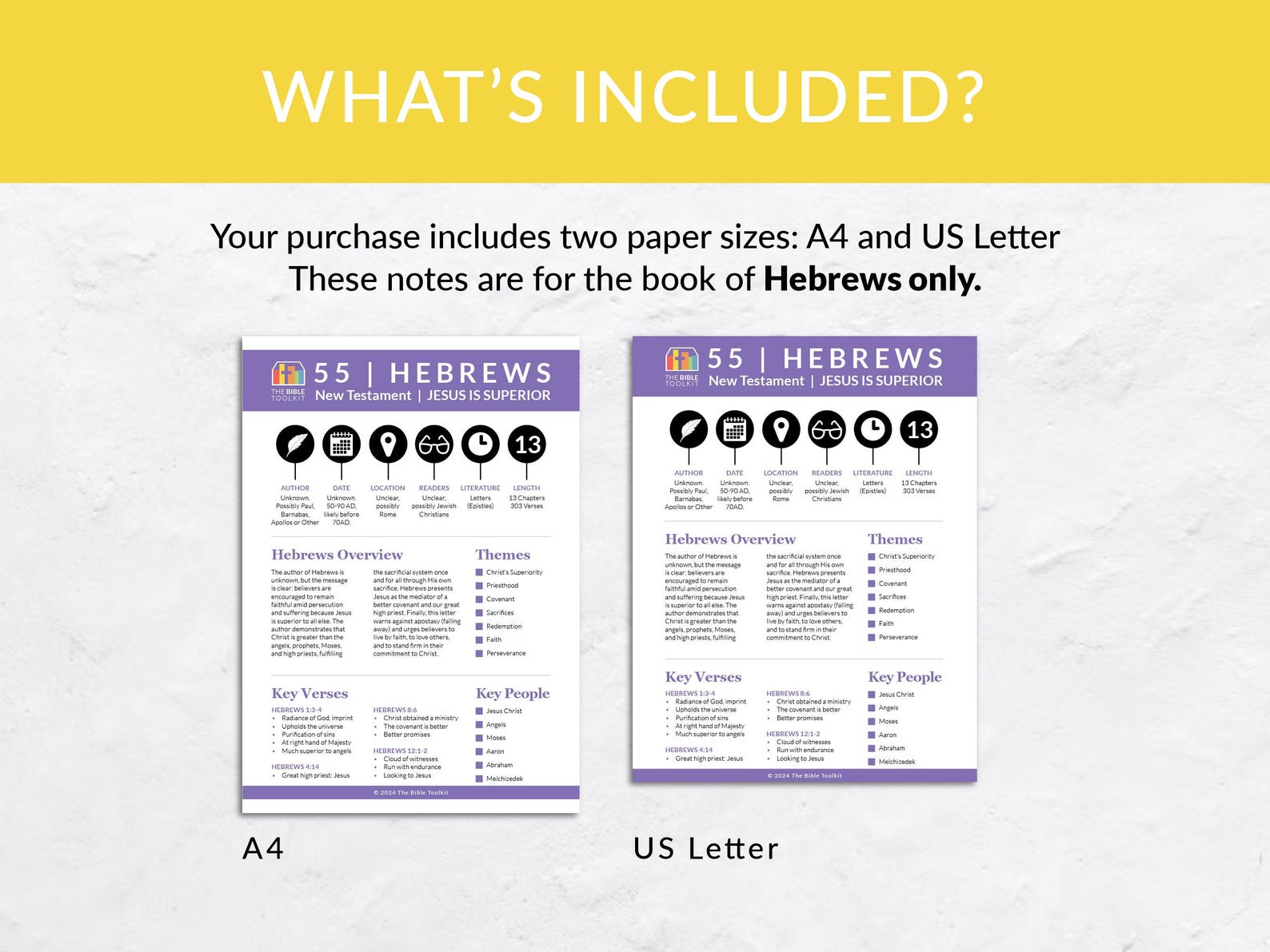 Hebrews Bible Book Summary Printable New Testament Bible Study Guide ...