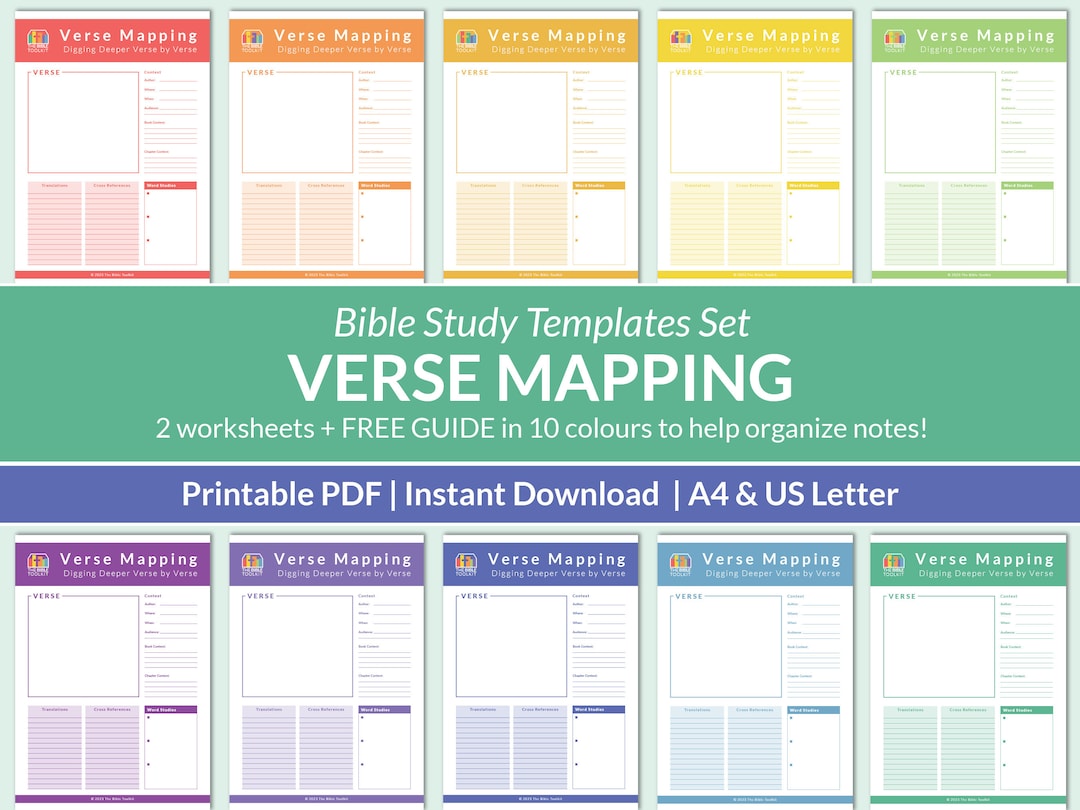 Verse Mapping Bible Study Template Bundle, James Method Printable ...