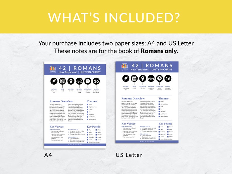 Romans Bible Book Summary Printable New Testament Bible Study Guide ...