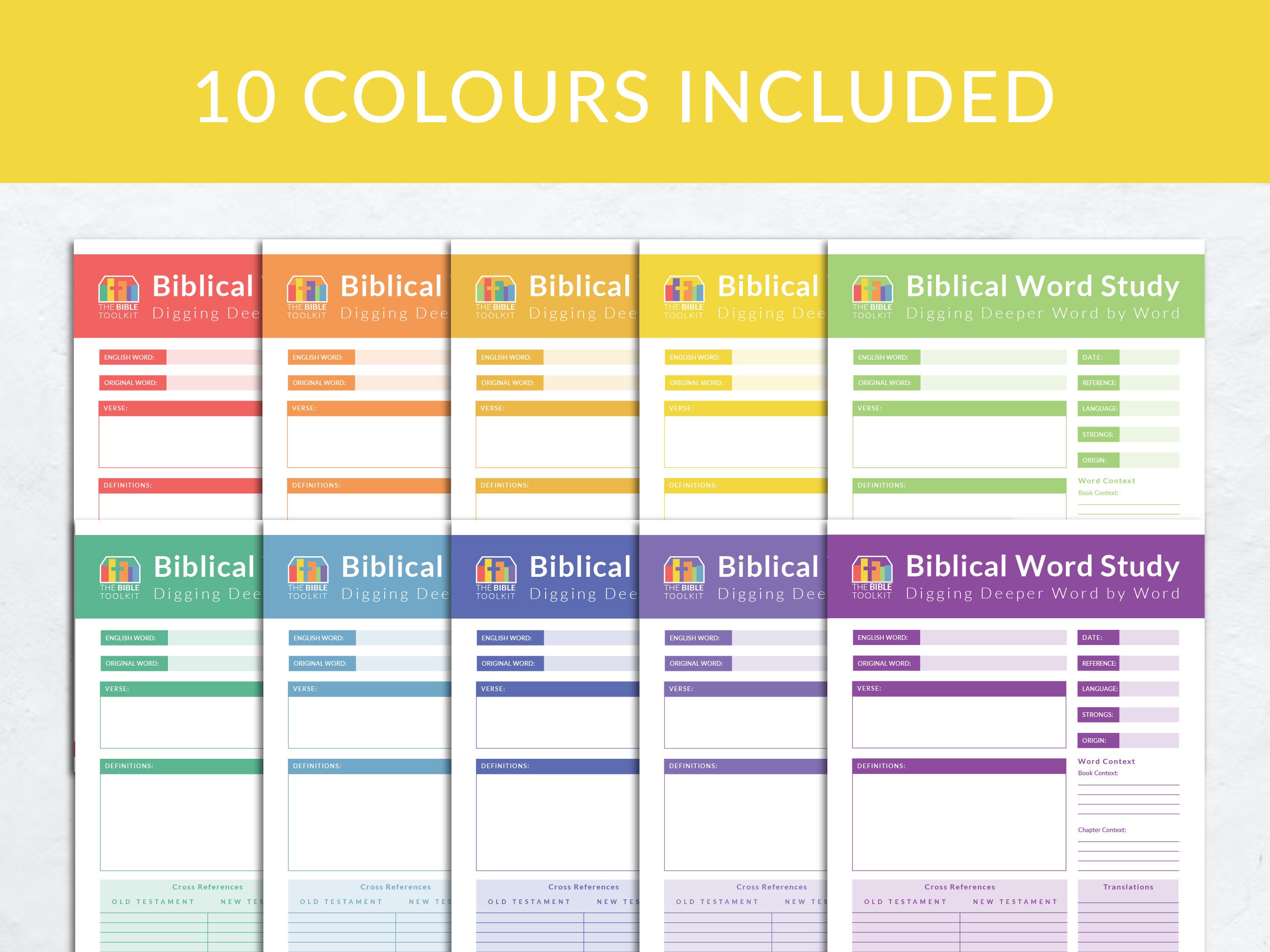 Biblical Word Study Worksheet Template Bundle, Printable Bible Study ...
