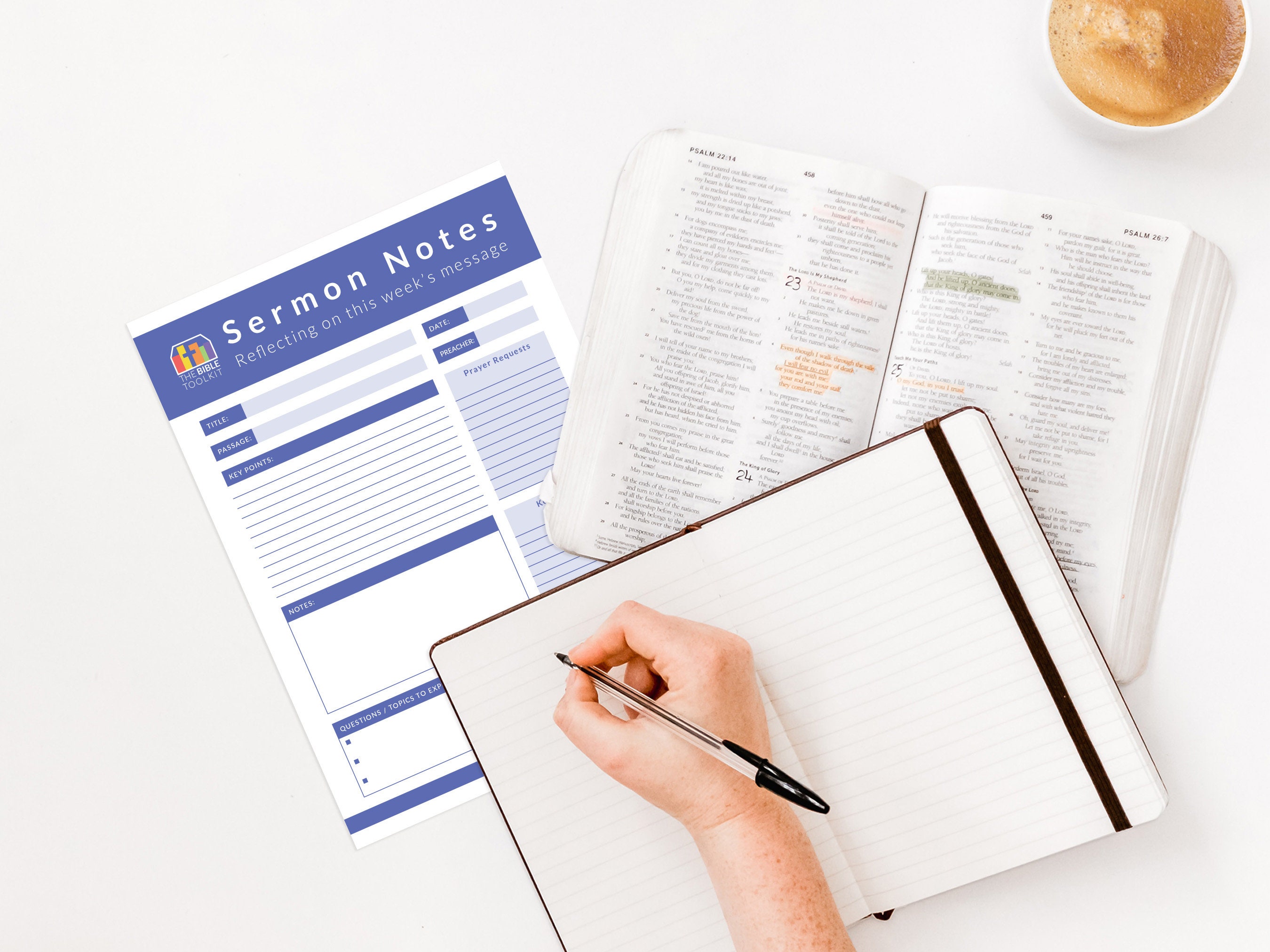 Printable Sermon Notes Template, Scripture Writing Worksheet Bible ...