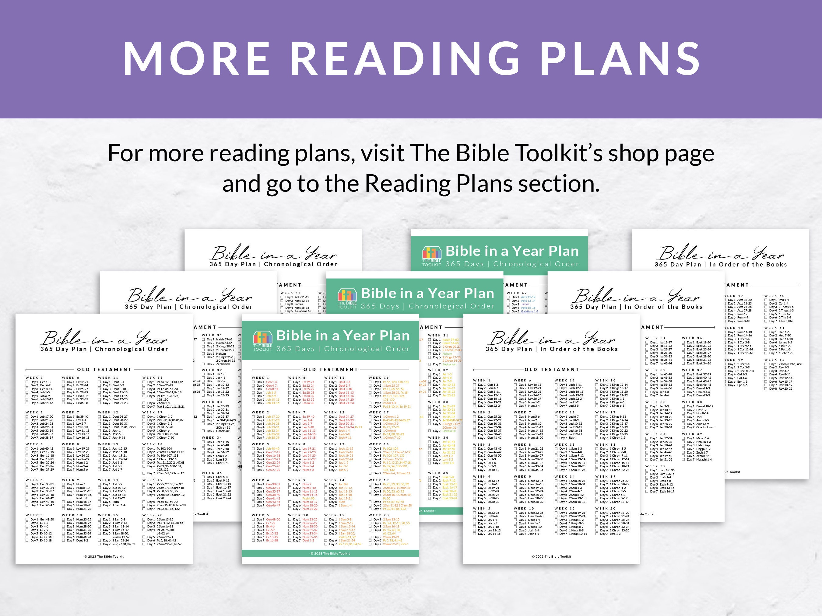 Bible in a Year Reading Plan Books Order Undated, Printable Scripture ...