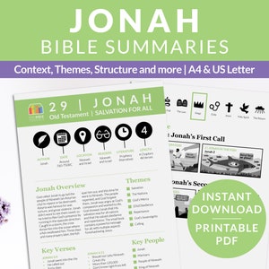 Jonah Bible Study Guide, Printable Scripture Notes, Old Testament ...