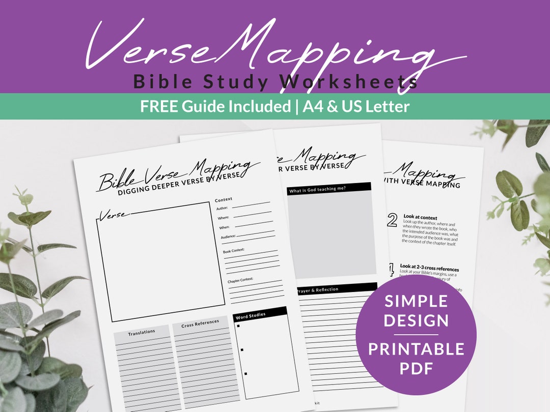 Bible Verse Mapping Template for Beginners, Christian Printable ...
