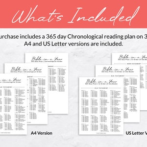 Chronological Bible in a Year Reading Plan Undated, Printable Scripture ...
