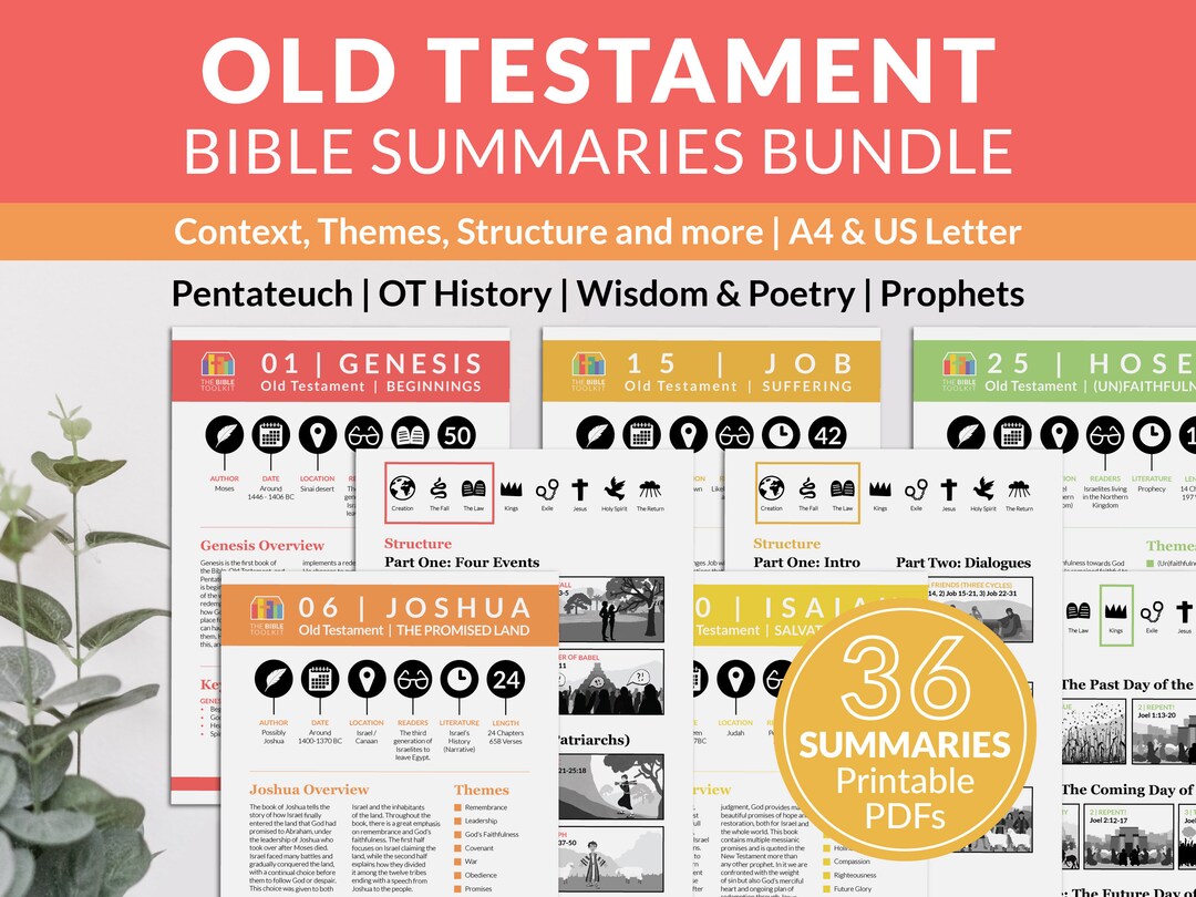 Old Testament Bible Book Summaries Bundle, Fun Christian Resources ...