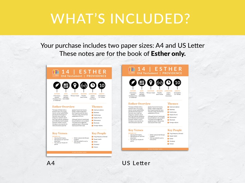 Esther Bible Summary Printable Outline, Old Testament Books of the ...