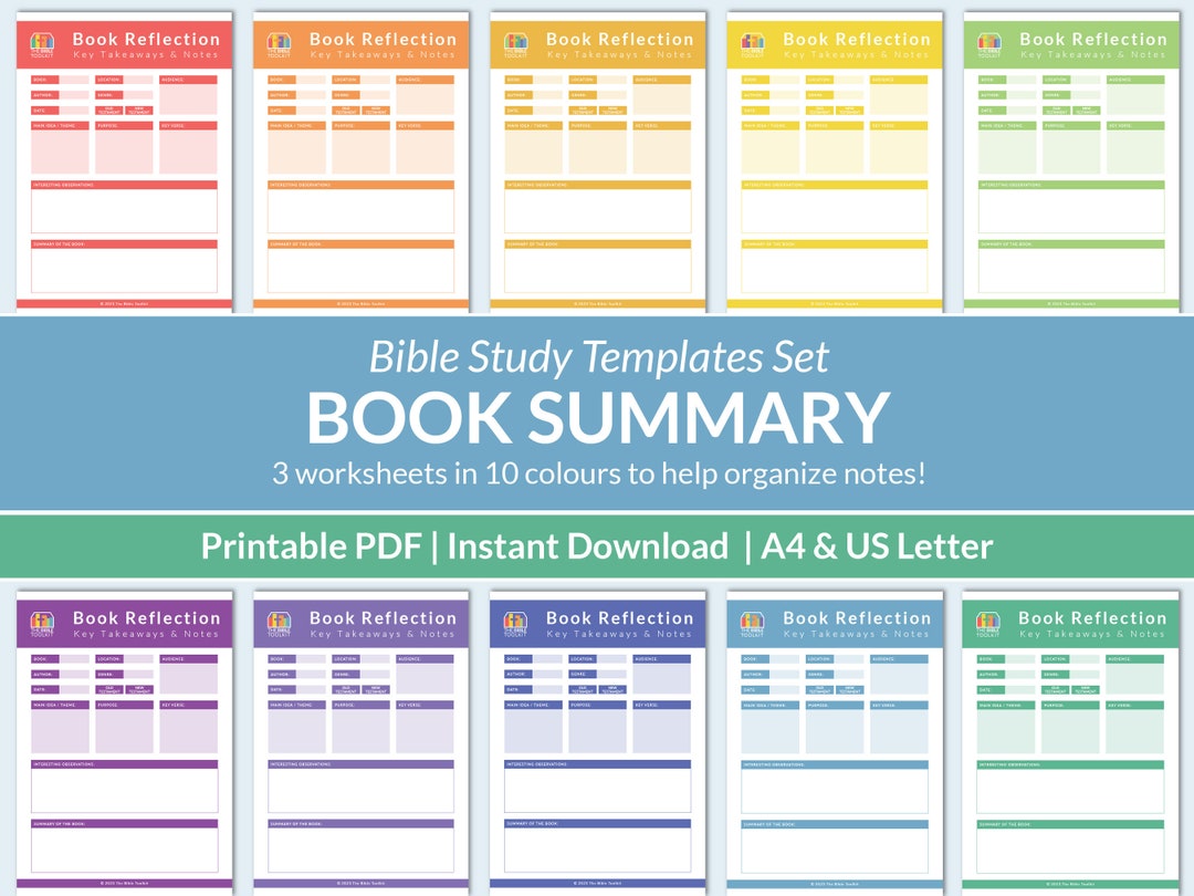 Bible Book Summary Template Scripture Writing Bundle Daily Devotional ...