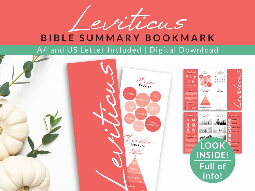 Printable Bible Cheat Sheet Leviticus Overview, Books of the Bible Breakdown Bookmark, Bible ...