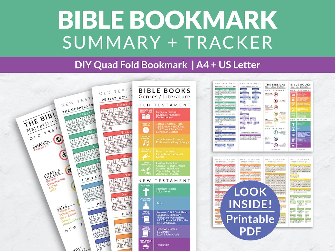 Printable Books of the Bible Bookmark and Reading Tracker Checklist ...