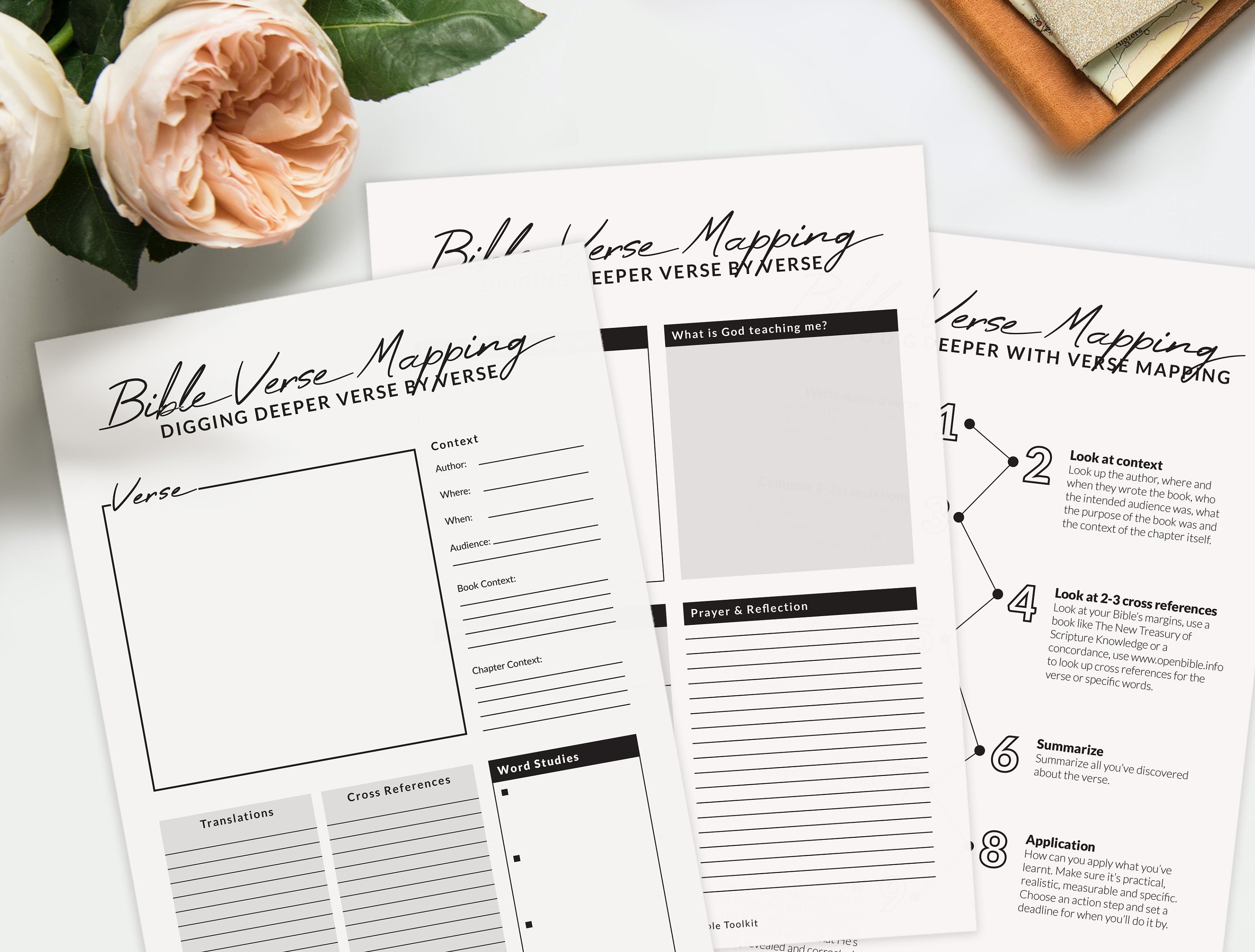 Bible Verse Mapping Template for Beginners, Christian Printable ...