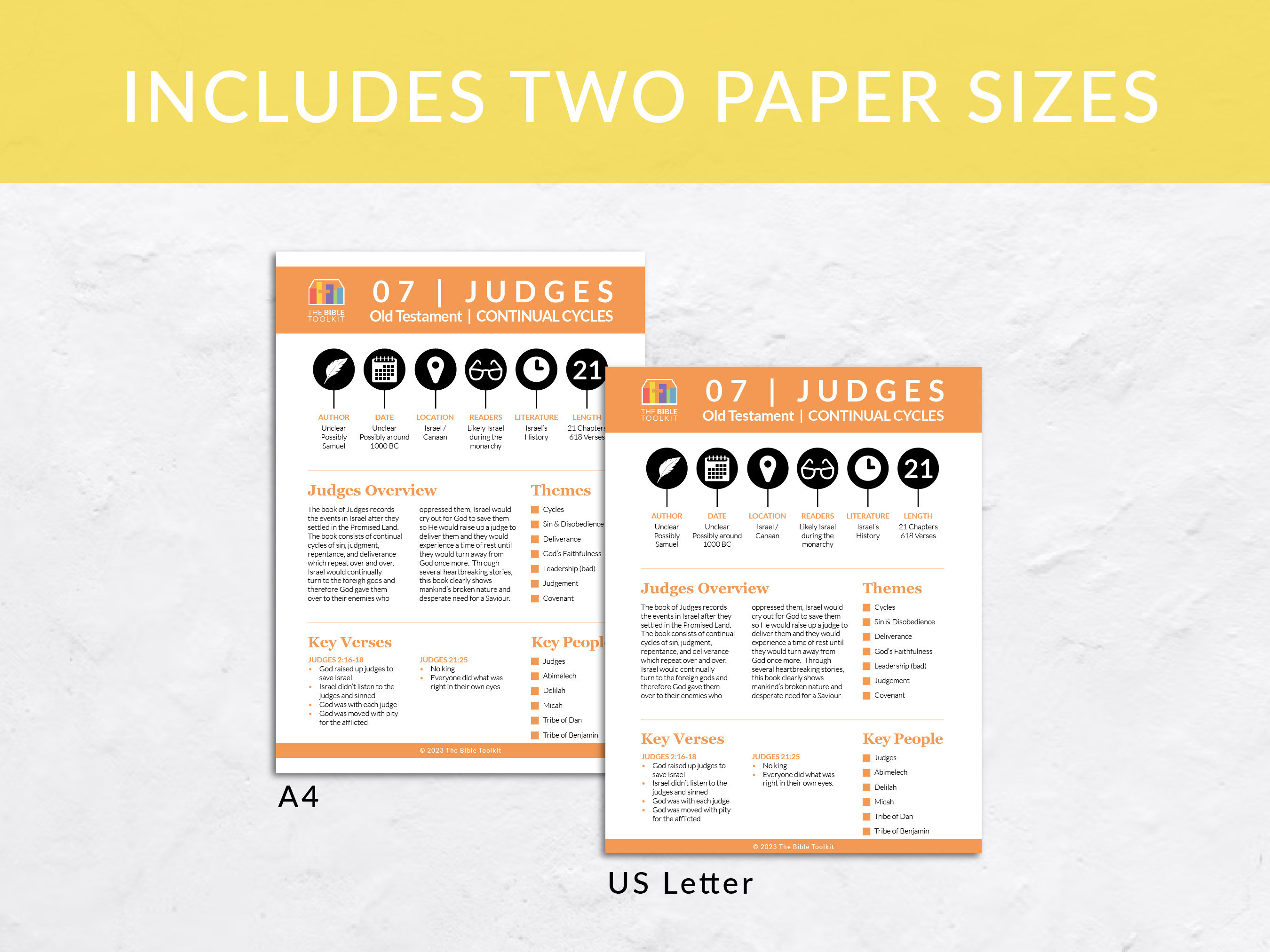 Judges Printable Bible Cheat Sheet, Old Testament Summaries, Books of ...