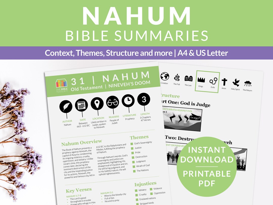 Nahum Bible Study Guide, Printable Scripture Notes, Old Testament ...