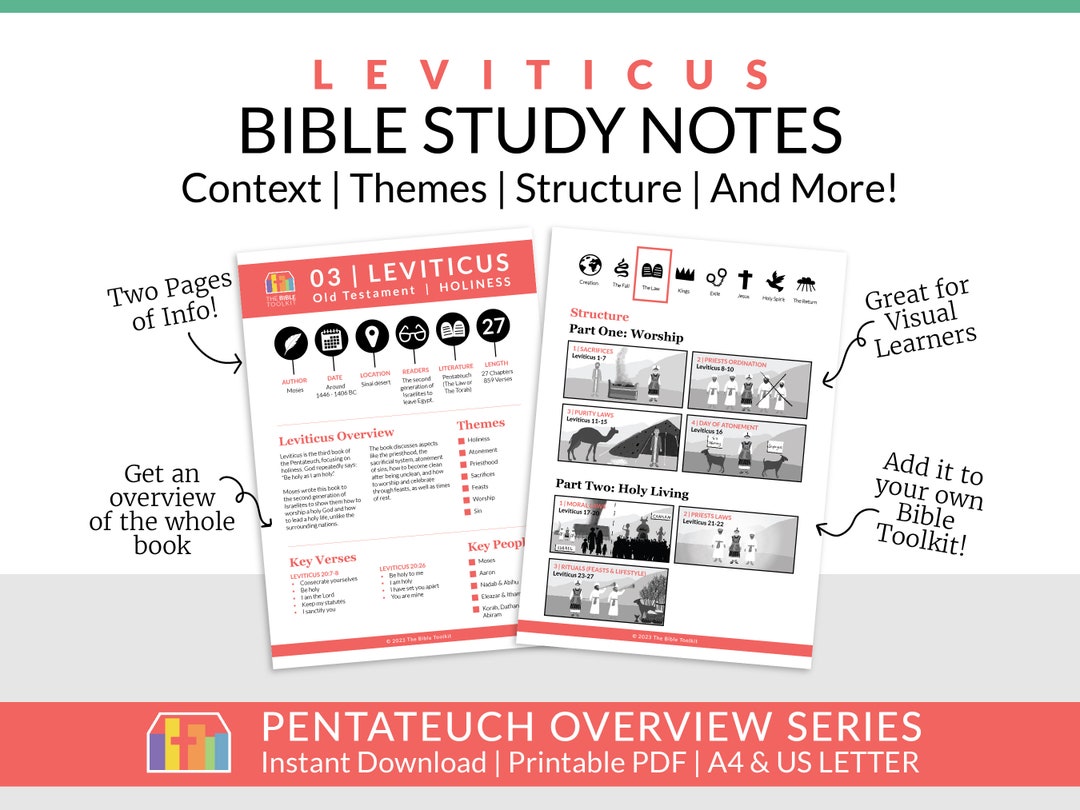 Leviticus Bible Study Guide Printable Book Breakdown Books - Etsy