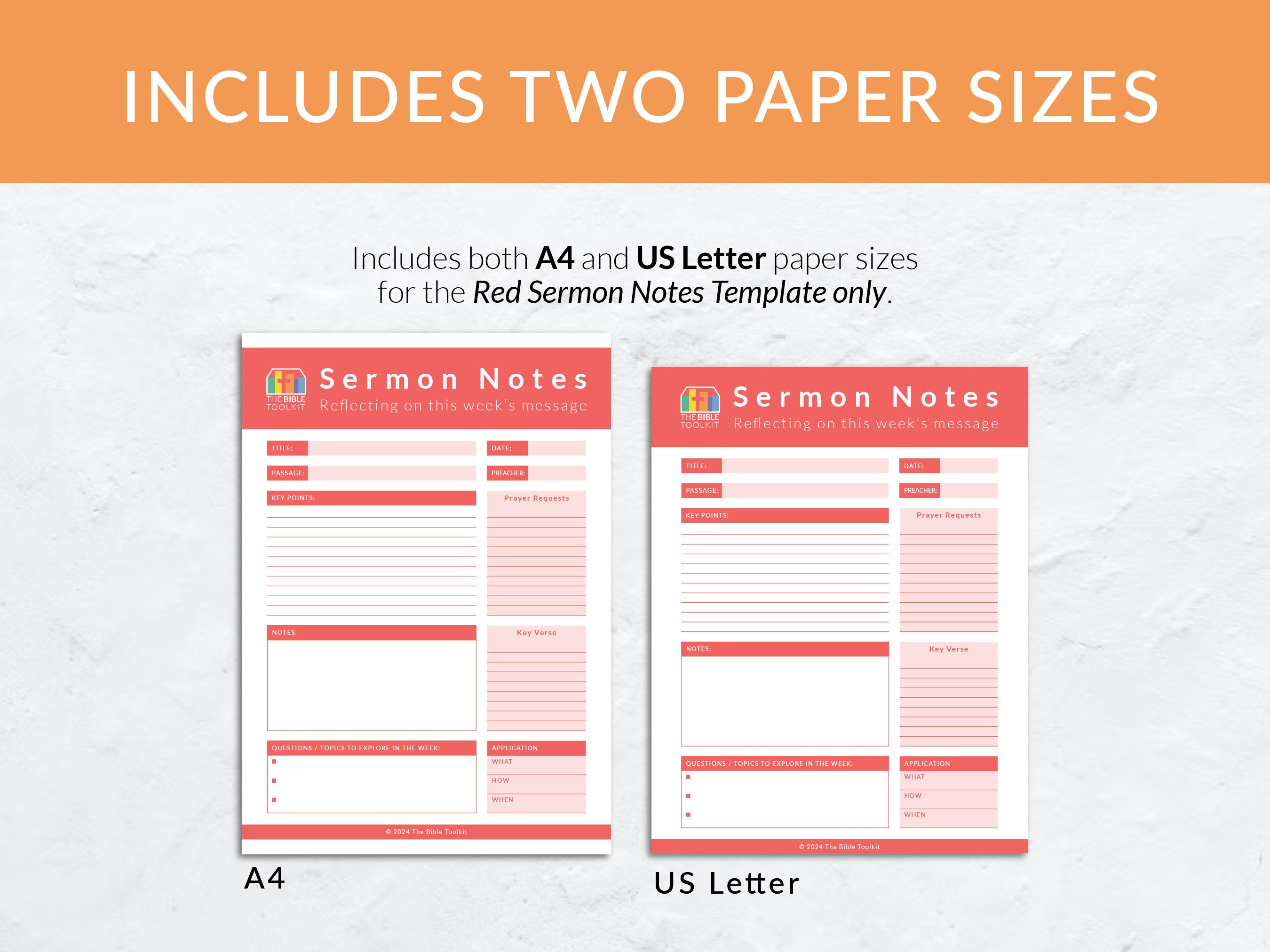 Red Sermon Notes Template Printable Scripture Writing Worksheet Bible ...