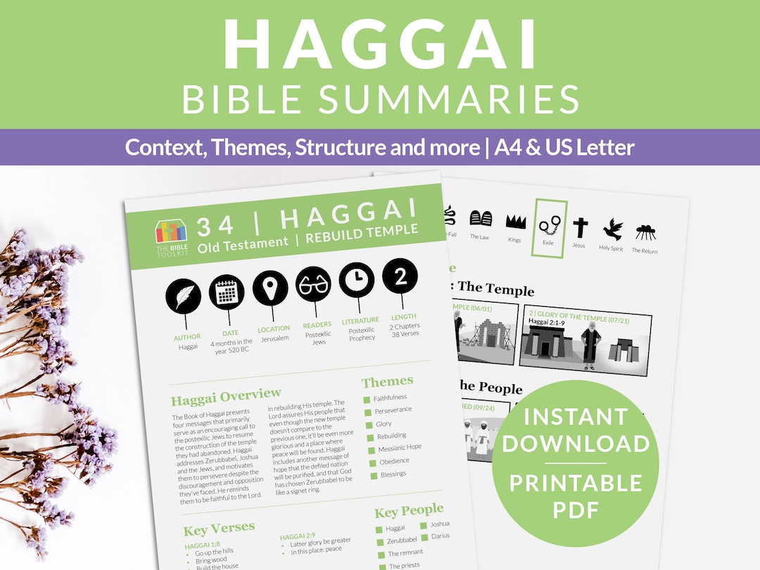 Haggai Bible Study Guide, Printable Scripture Notes, Old Testament ...