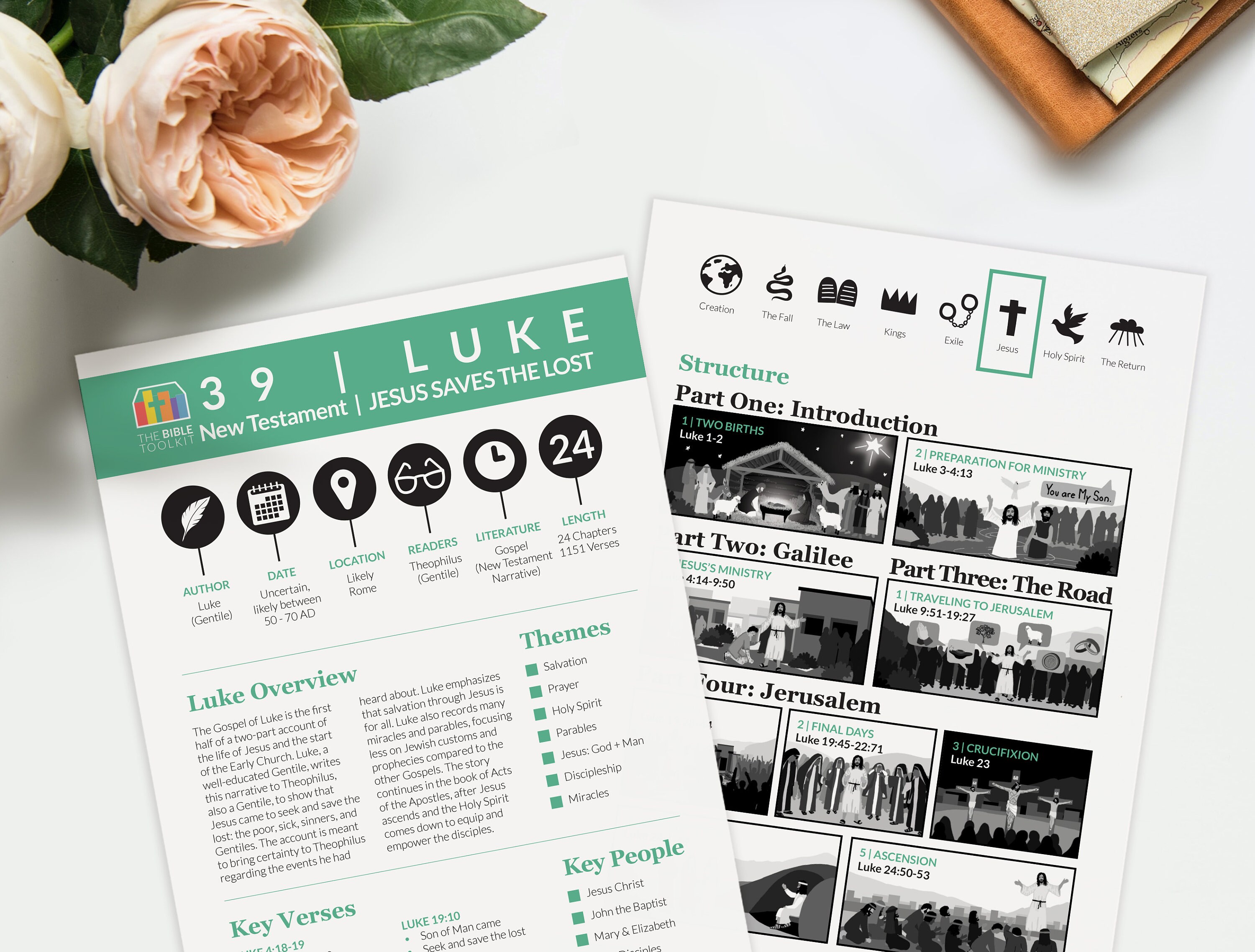 Luke Bible Book Summary Printable New Testament Bible Study Guide ...