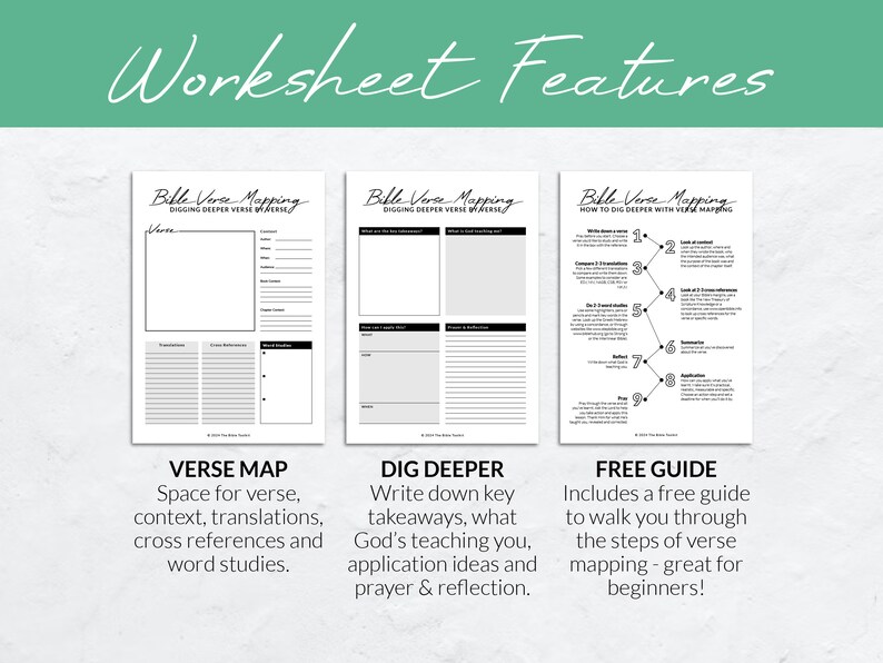 Bible Verse Mapping Template for Beginners, Christian Printable ...