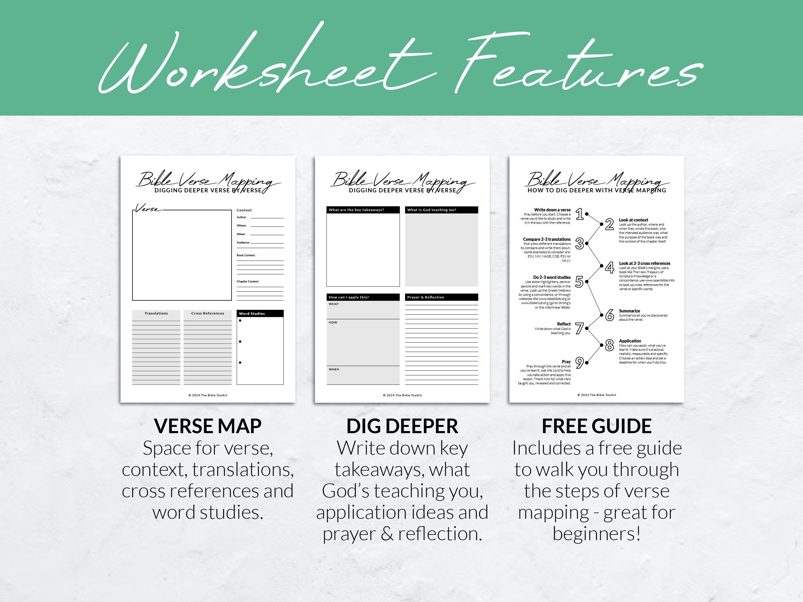 Bible Verse Mapping Template for Beginners, Christian Printable ...