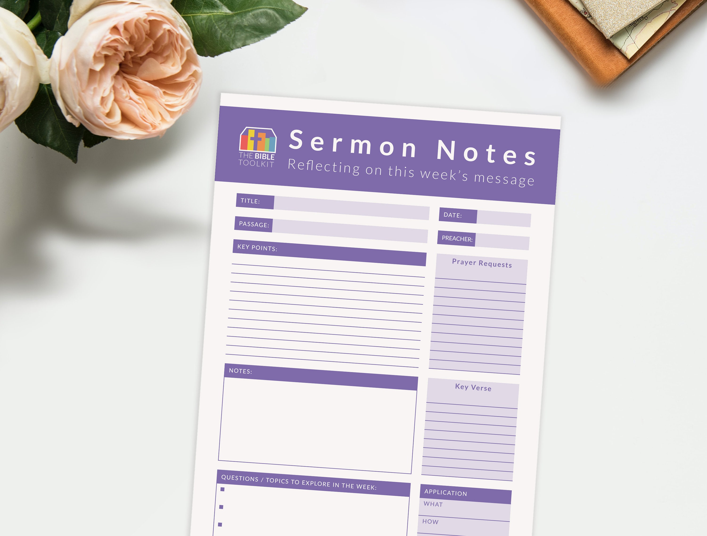 Printable Sermon Notes Template, Scripture Writing Worksheet Bible ...
