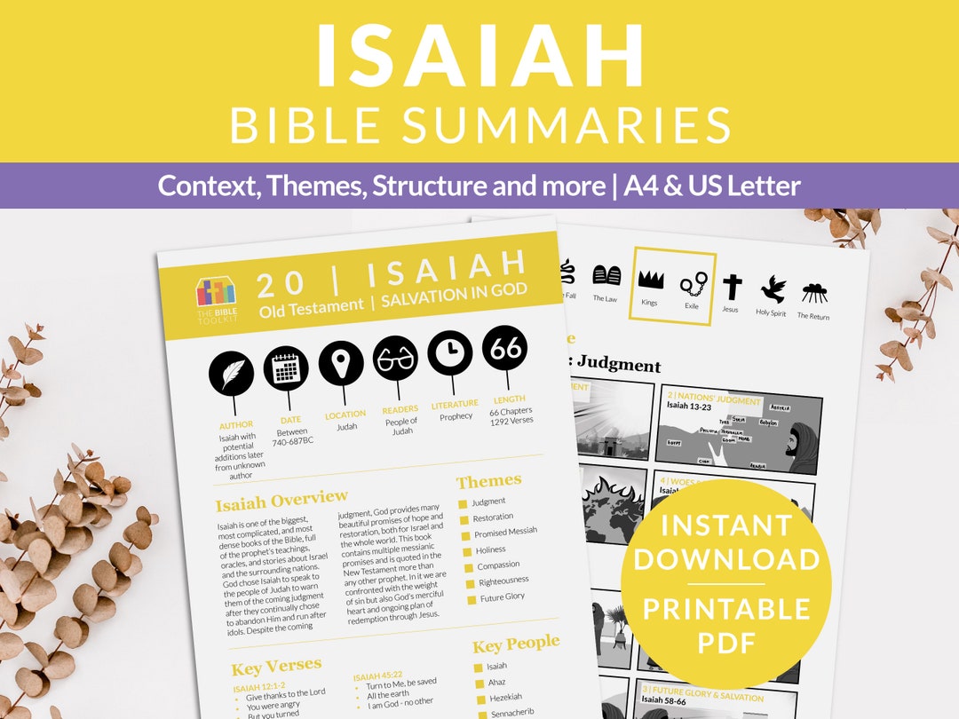 Isaiah Bible Study Notes Printable Scripture Cheat Sheets Old Testament ...