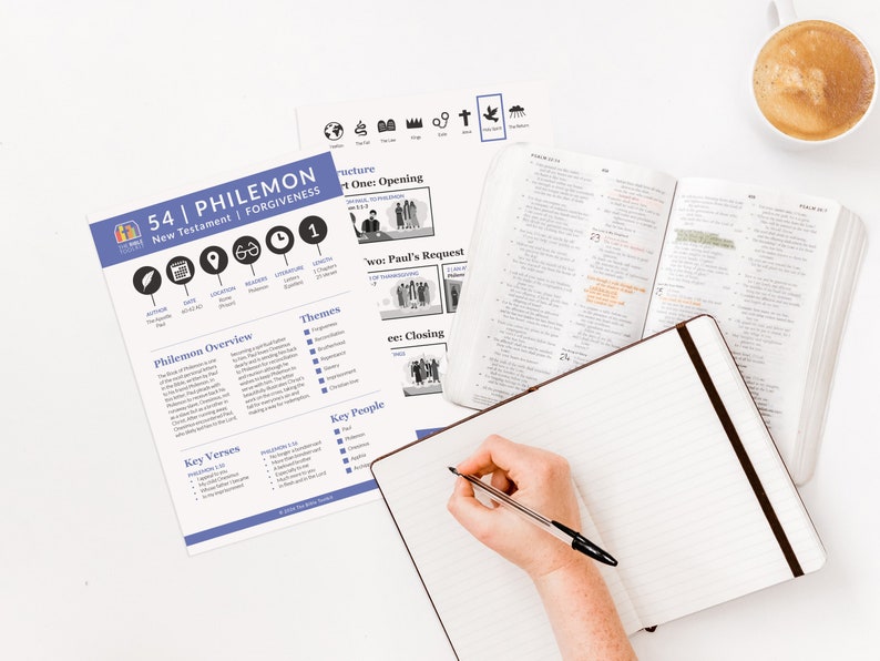 Philemon Bible Book Summary Printable New Testament Bible Study Guide ...