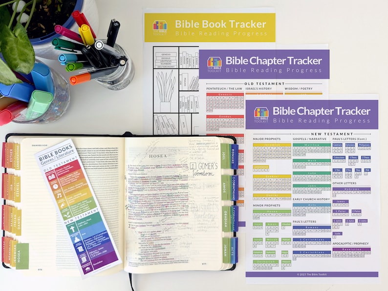 Books of the Bible Bookmark and Reading Tracker Bundle Bible Study ...