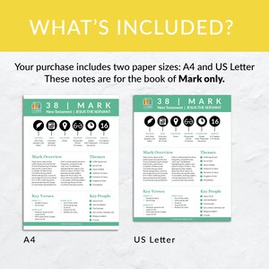Mark Bible Book Summary Printable New Testament Bible Study Guide ...