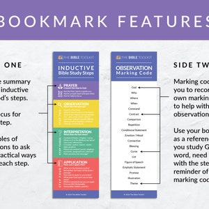 Printable Inductive Bible Study Bookmark, Scripture Color Code Legend ...