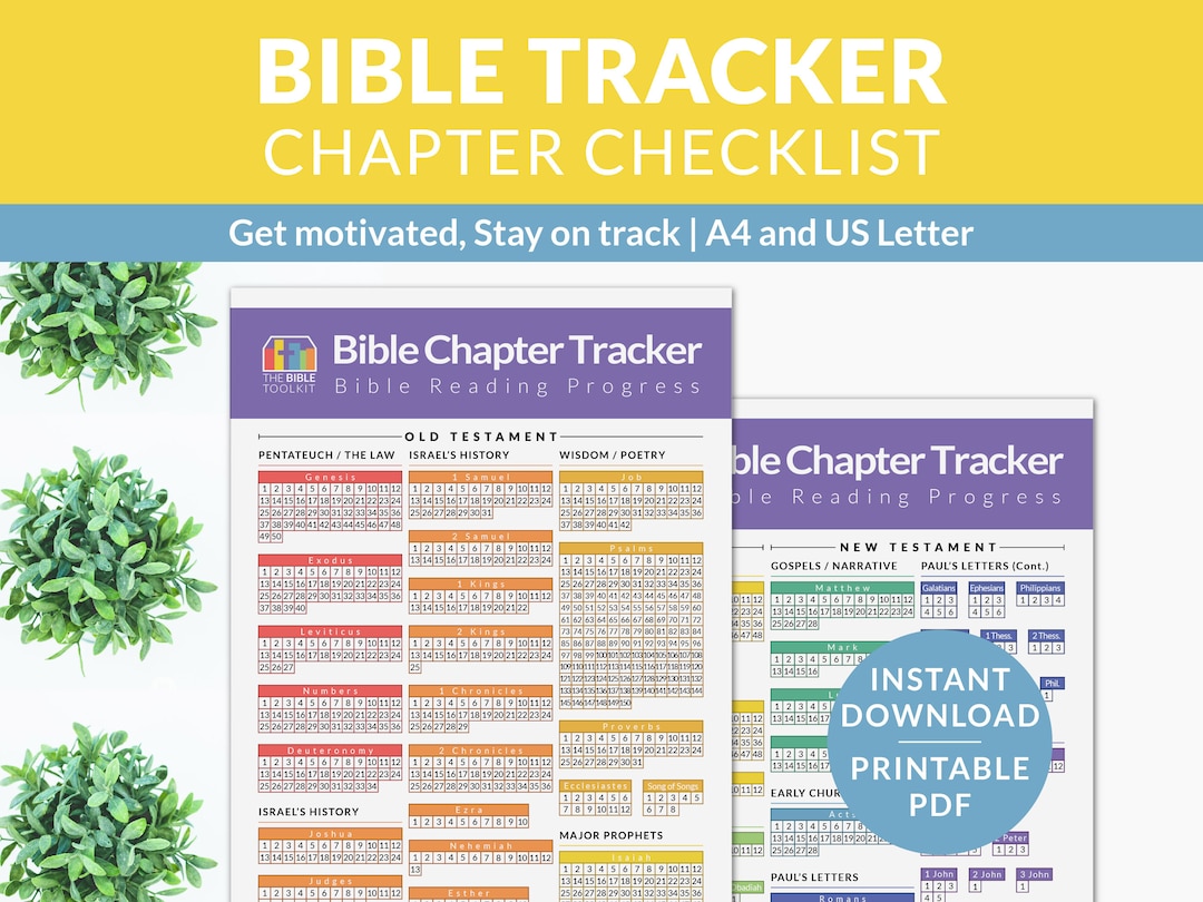 Printable Bible Reading Tracker, Track Chapters, Quiet Time Tool ...