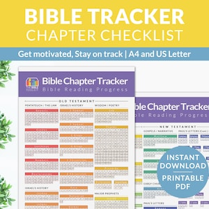 Printable Bible Reading Tracker, Track Chapters, Quiet Time Tool ...