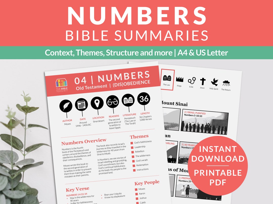 Numbers Printable Bible Breakdown, Old Testament Summaries, Books of ...