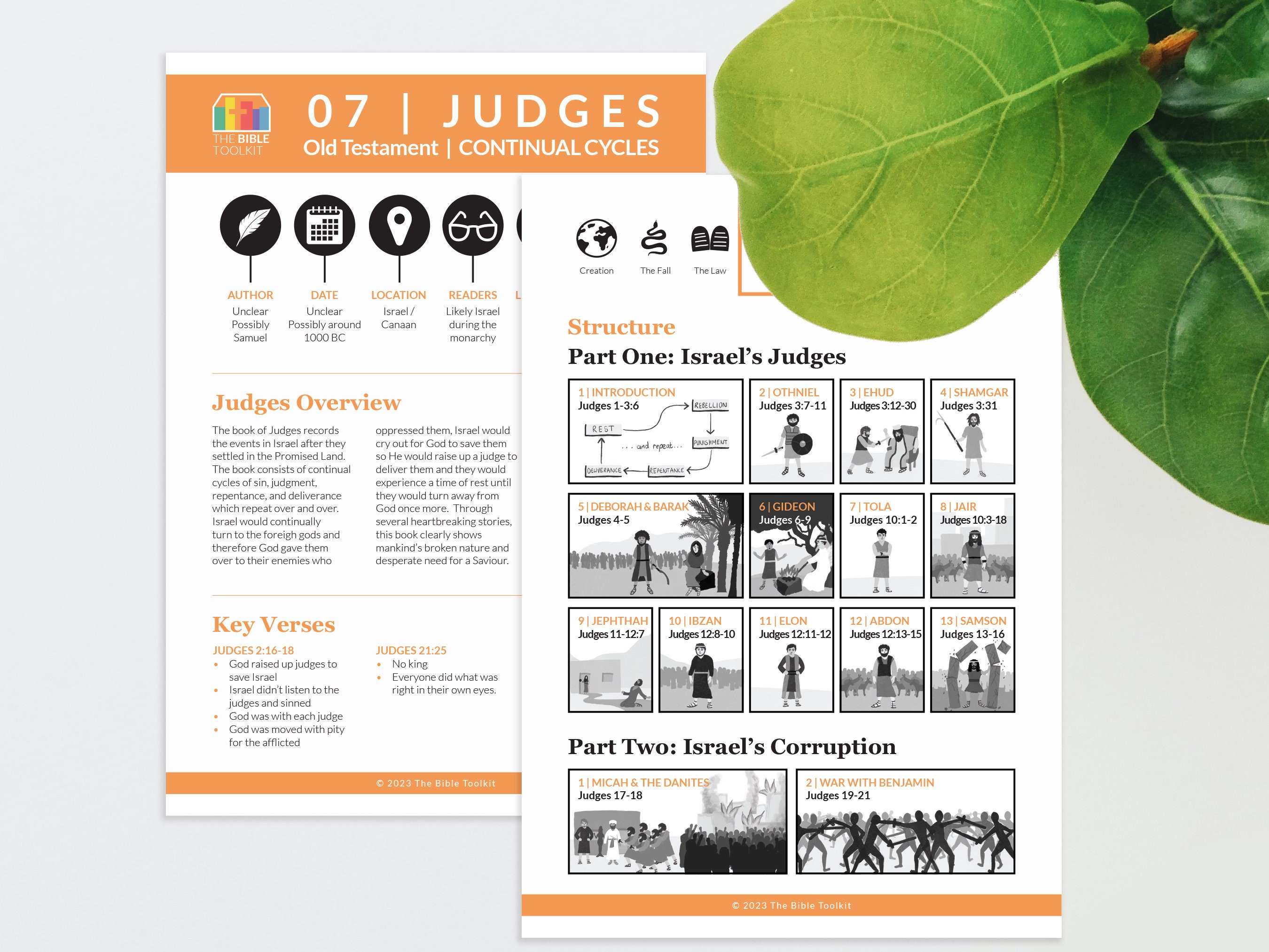 Judges Printable Bible Cheat Sheet, Old Testament Summaries, Books of ...