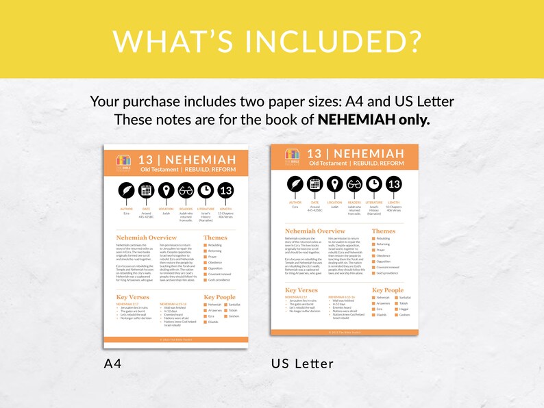 Nehemiah Printable Bible Summaries Cheat Sheet, Old Testament Books of ...