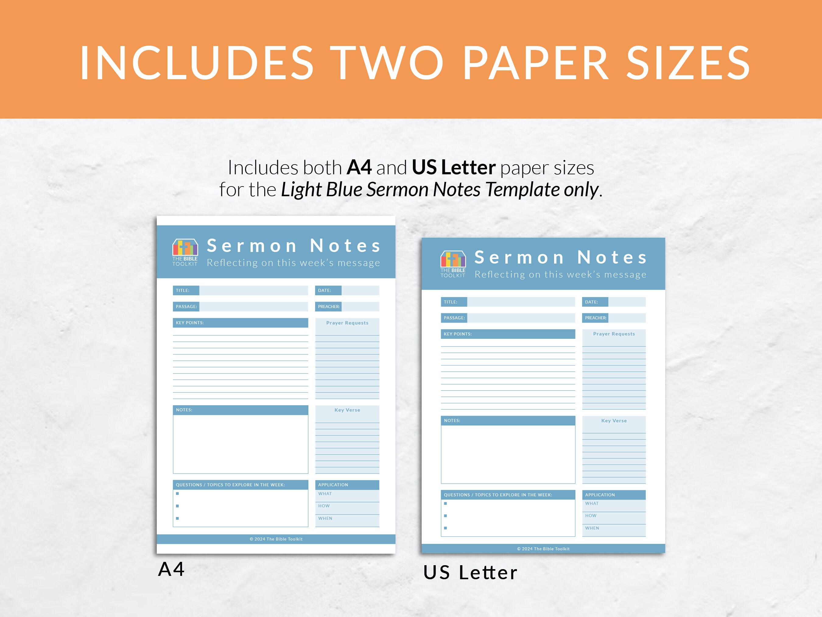 Blue Sermon Notes Template Printable Scripture Writing Worksheet Bible ...