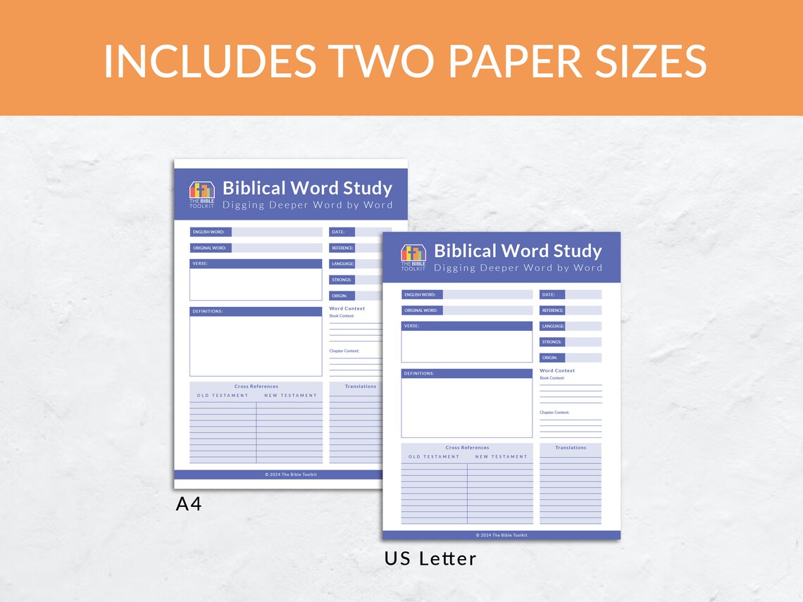 Biblical Word Study Worksheet Template Bundle, Printable Bible Study ...