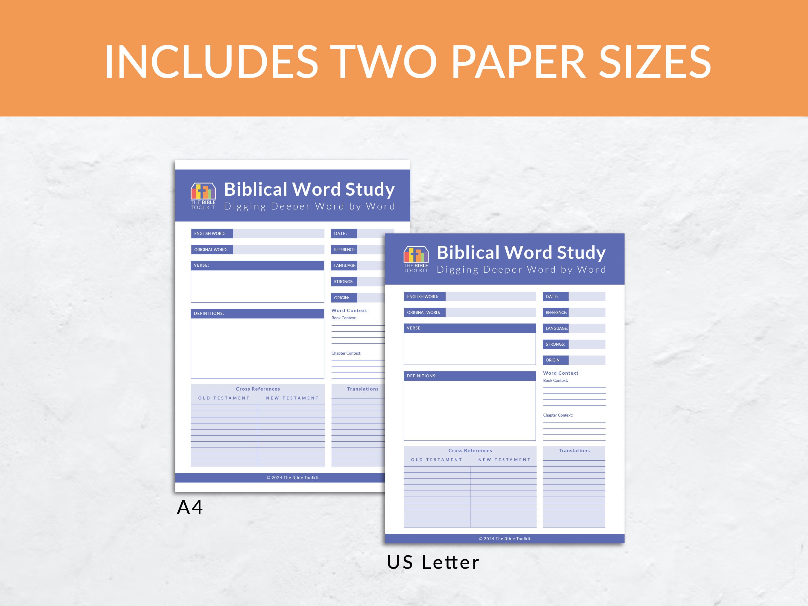 Biblical Word Study Worksheet Template Bundle, Printable Bible Study ...