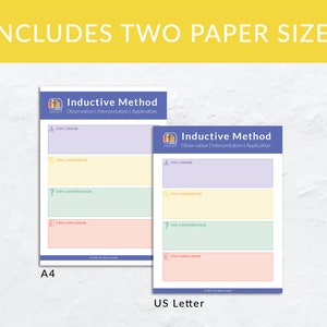Inductive Bible Study Method Worksheet, Christian Printable Template ...