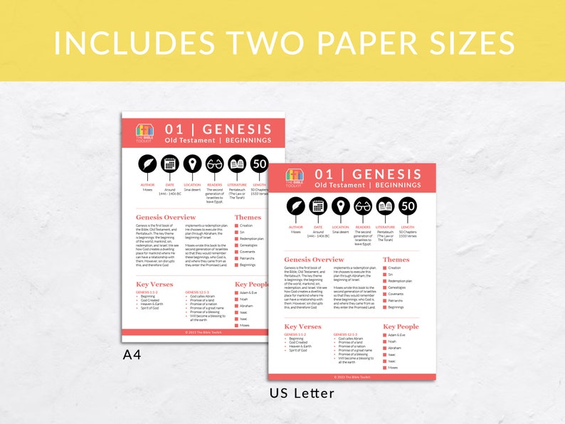 Genesis Printable Bible Cheat Sheet, Old Testament Summaries, Books of ...