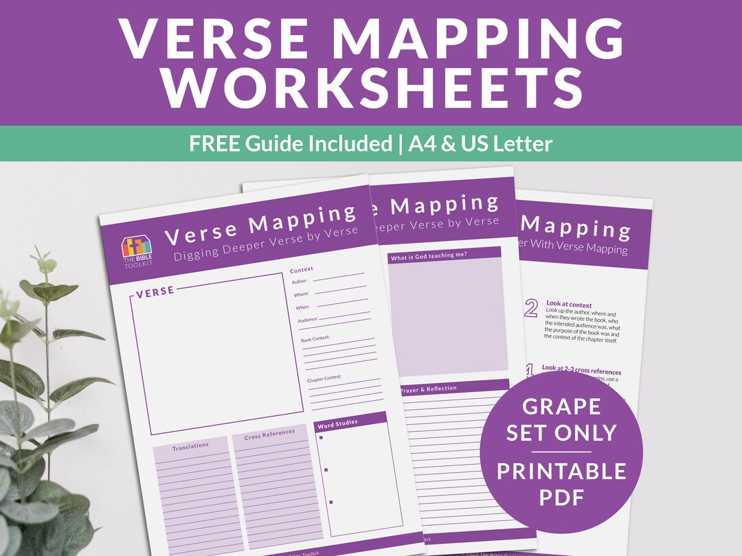 Grape Bible Verse Mapping Template Printable, Bible Study Guide ...
